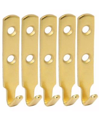 5 X Large Picture Frame Brass J Type Hooks Hanging 2 Hole 62 X 11mm ...