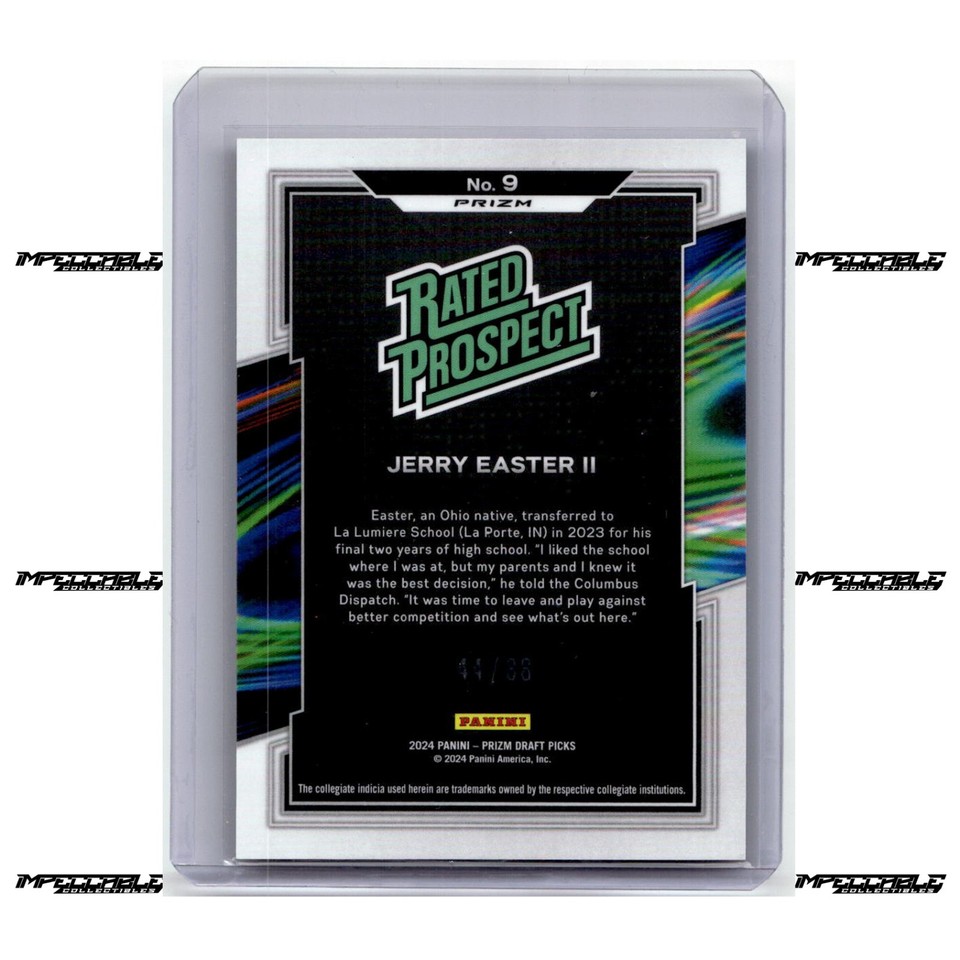 2024 Panini Prizm Draft - Red Scope Prizm #9 Jerry Easter II Rookie /88 ...