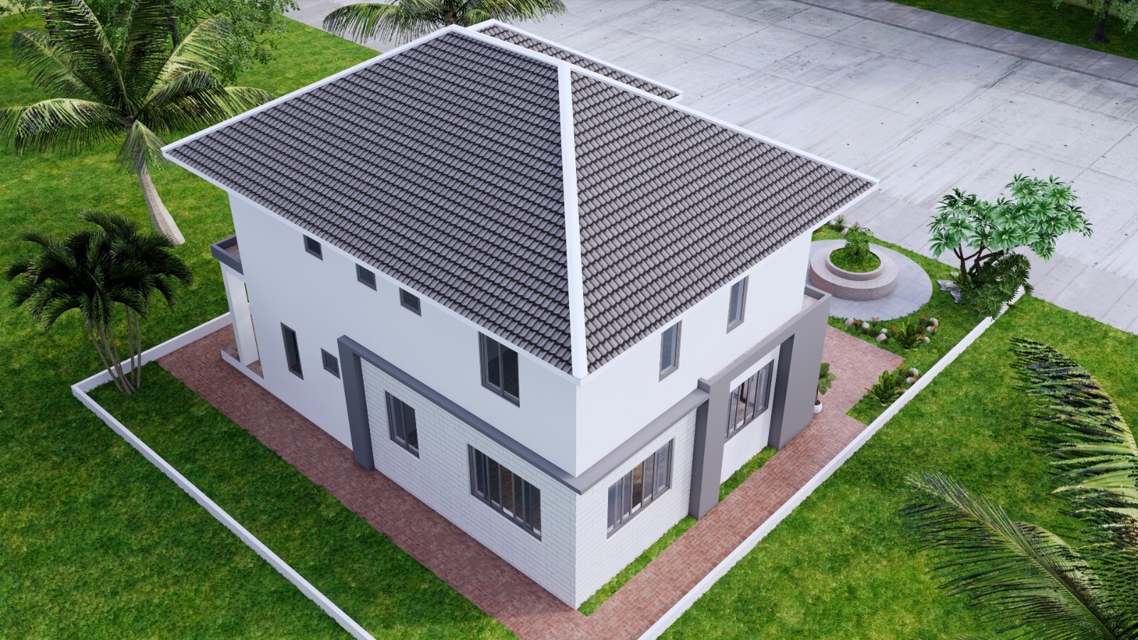 36x23 Feet House Design Plan 11x7 Meter 3 Bed 3 Baths Hip Roof PDF (A4 ...