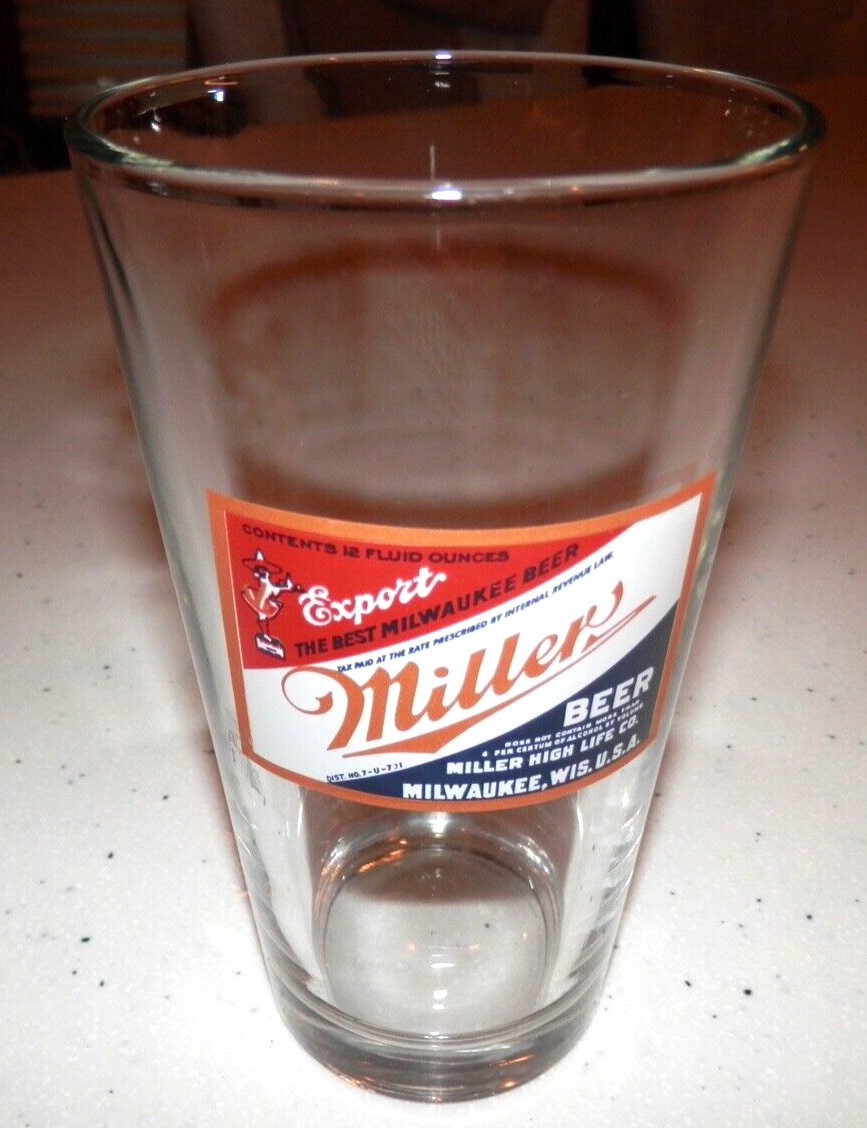 Vintage Miller High Life Glass Beer Mug Milwaukee Wisconsin USA ...