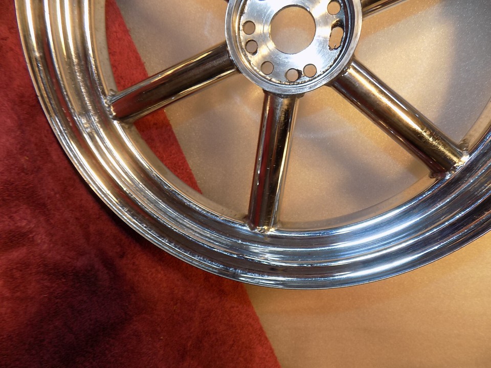Vintage Invader 16" 6 round spoke Harley Davidson Chrome Chopper Rear ...