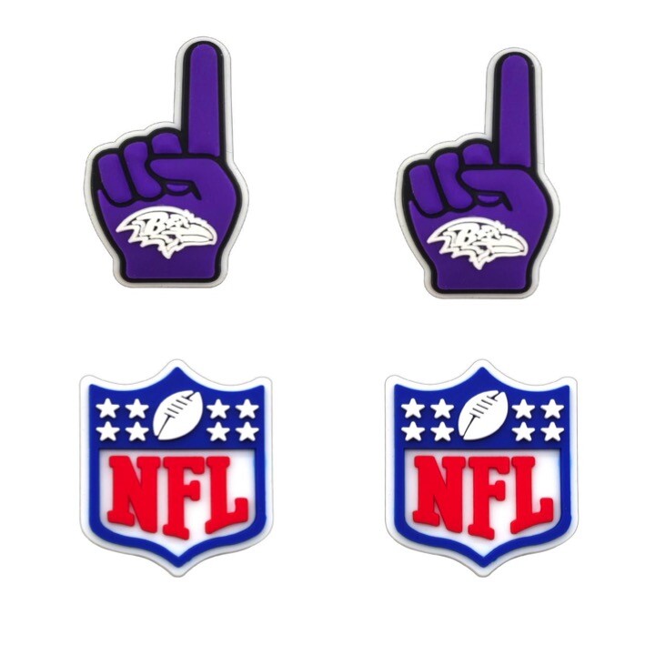 NFL Baltimore Ravens Football Team For Crocs Shoe Charms Jibbitz - 4 ...