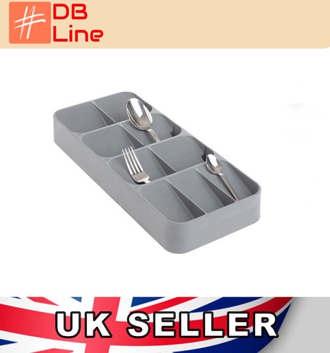 CUTLERY ORGANIZER SPOON UTENSIL TRAY INSERT COMPACT DIVIDER KITCHEN ...