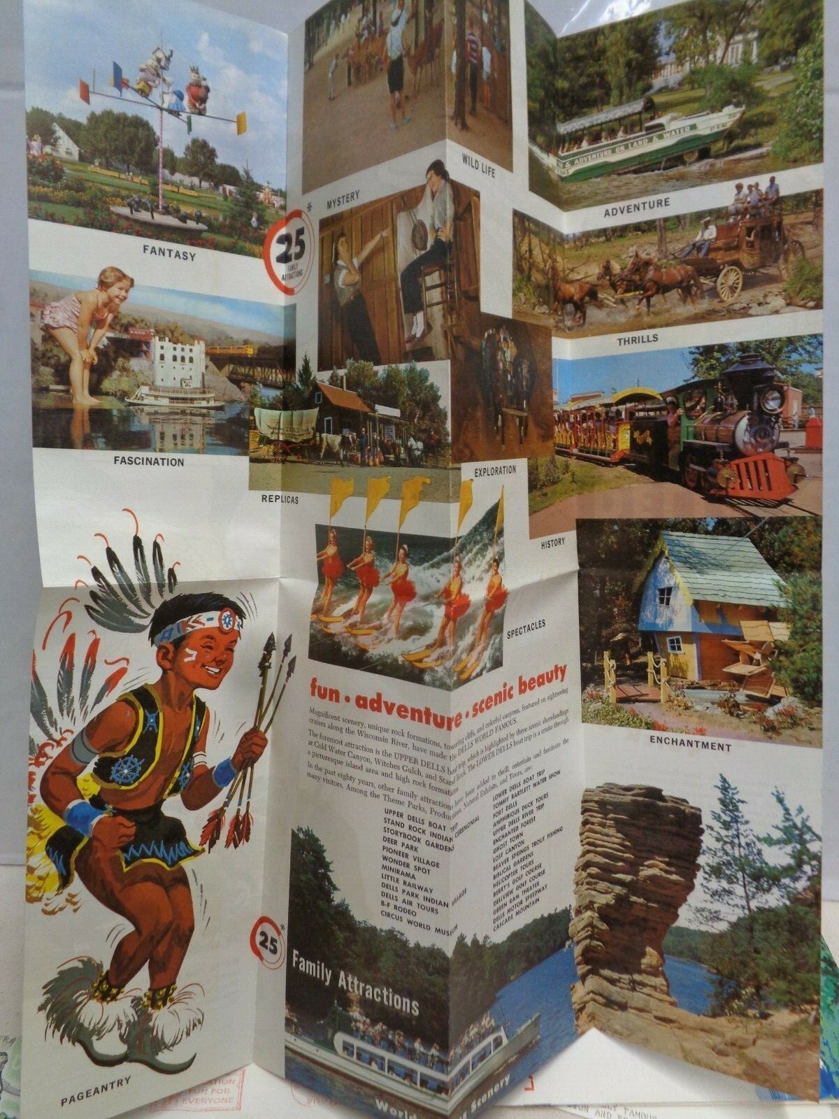 Vintage Wisconsin Dells Map brochure mailer | Grelly USA