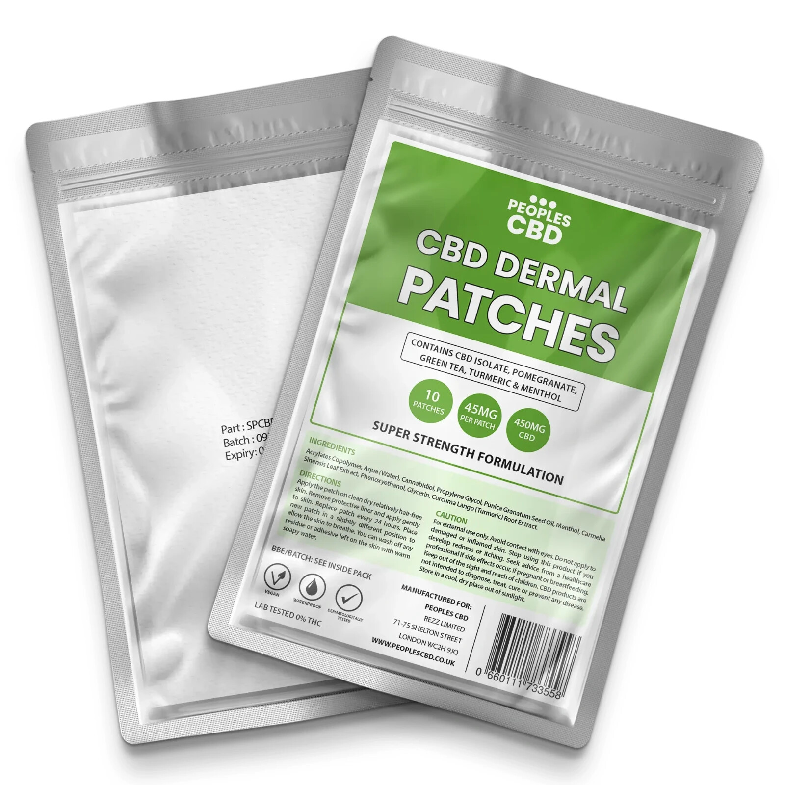 1350mg CBD Oil Dermal Patches by Peoples CBD® | 30x45mg Patches | THC ...