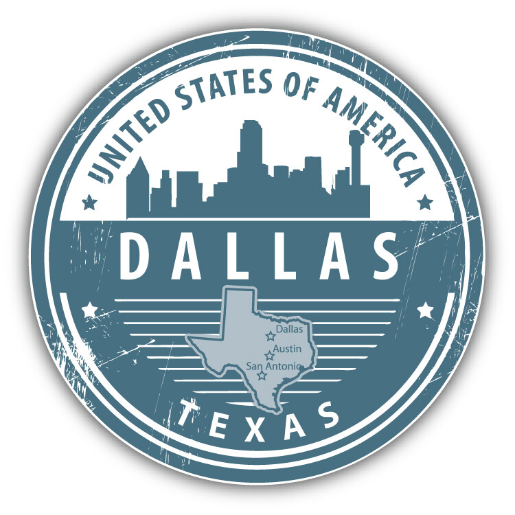 Dallas Texas Usa Grunge Rubber Stamp Travel Car Bumper Sticker ...