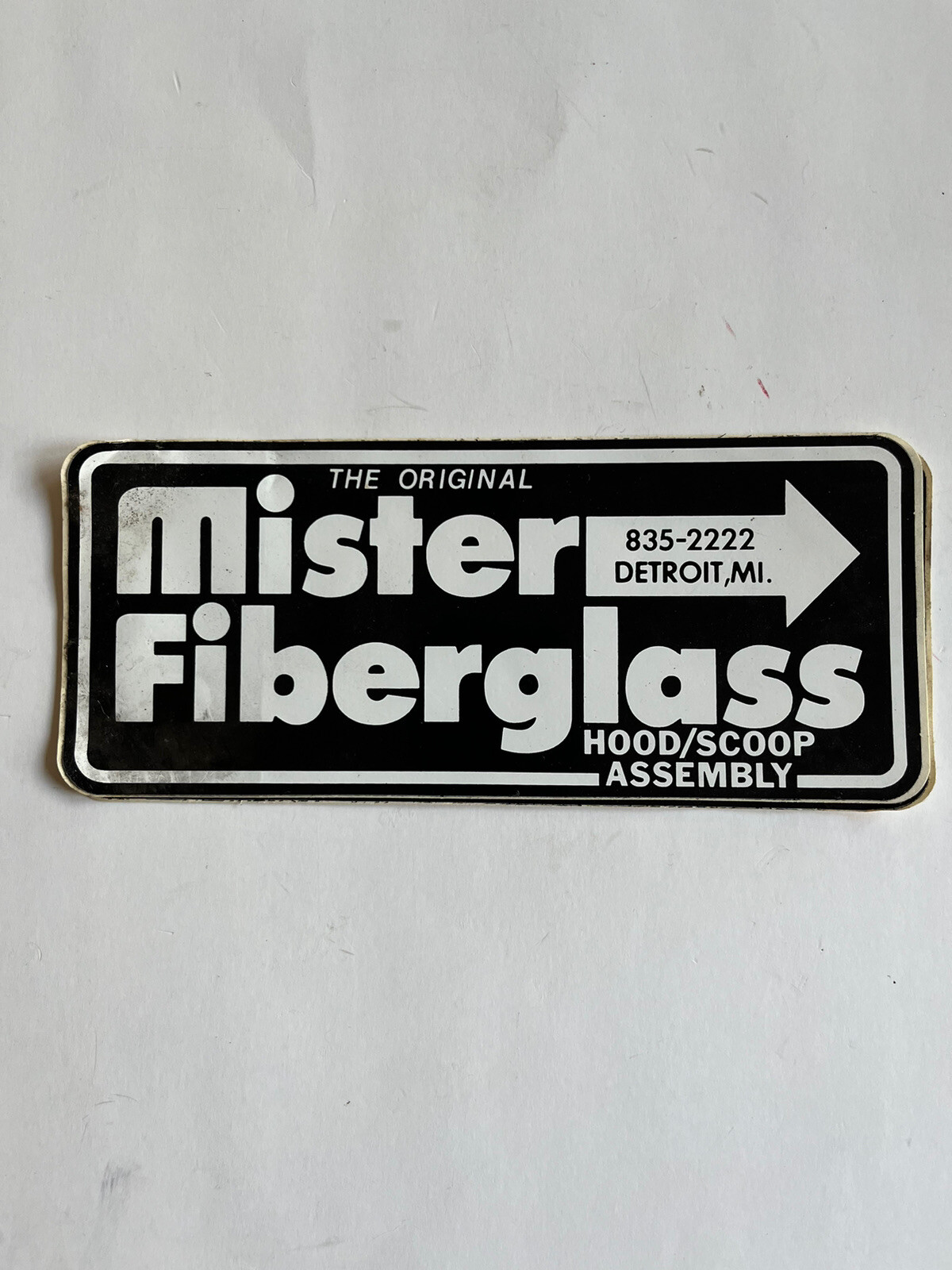 Original Vintage NOS Mister Fiberglass Hood Scoop Assembly Sticker ~9x3 ...