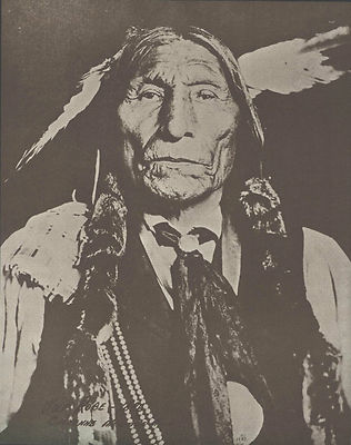 WESTERN Indian CHEYENNE CHIEF Wolf Robe VINTAGE Photo Print 799 11" x ...
