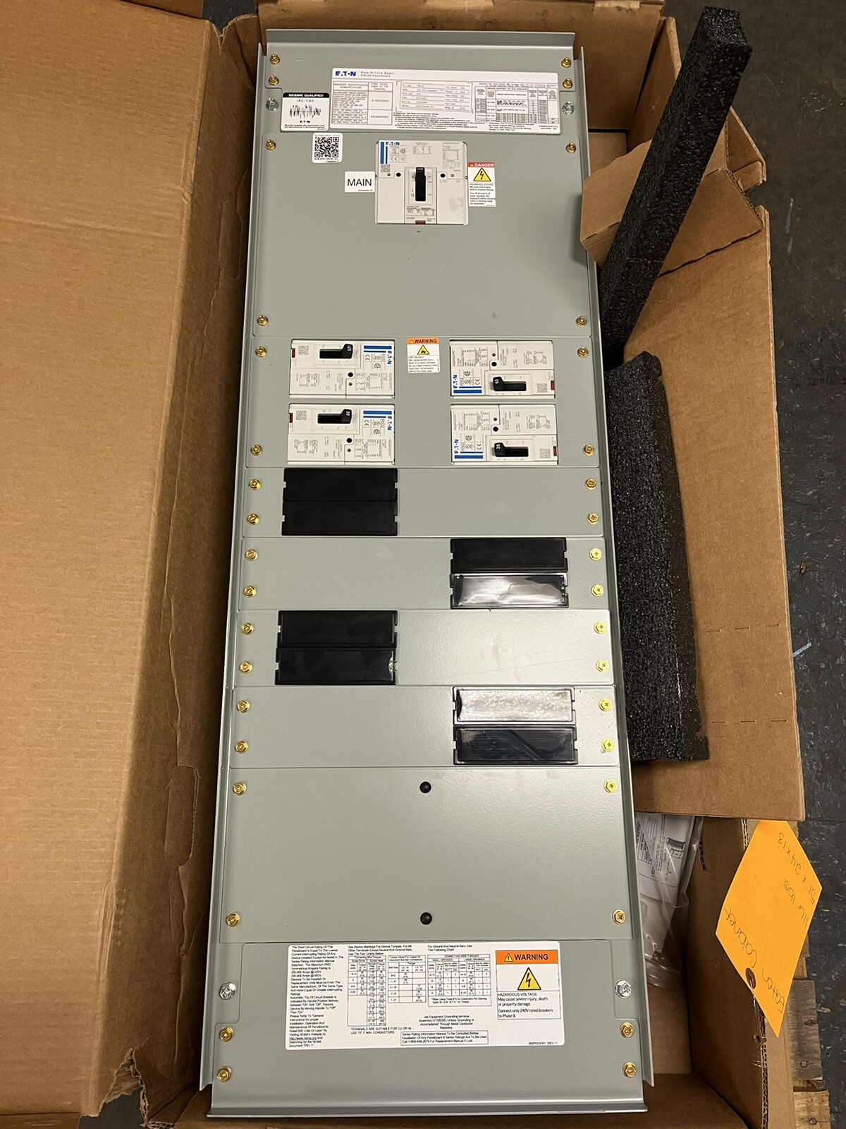 EATON,PRL3X,250A 250VDC POW-R-LINE XPERT PANELBOARD MAIN IS PDG2 150AMP ...