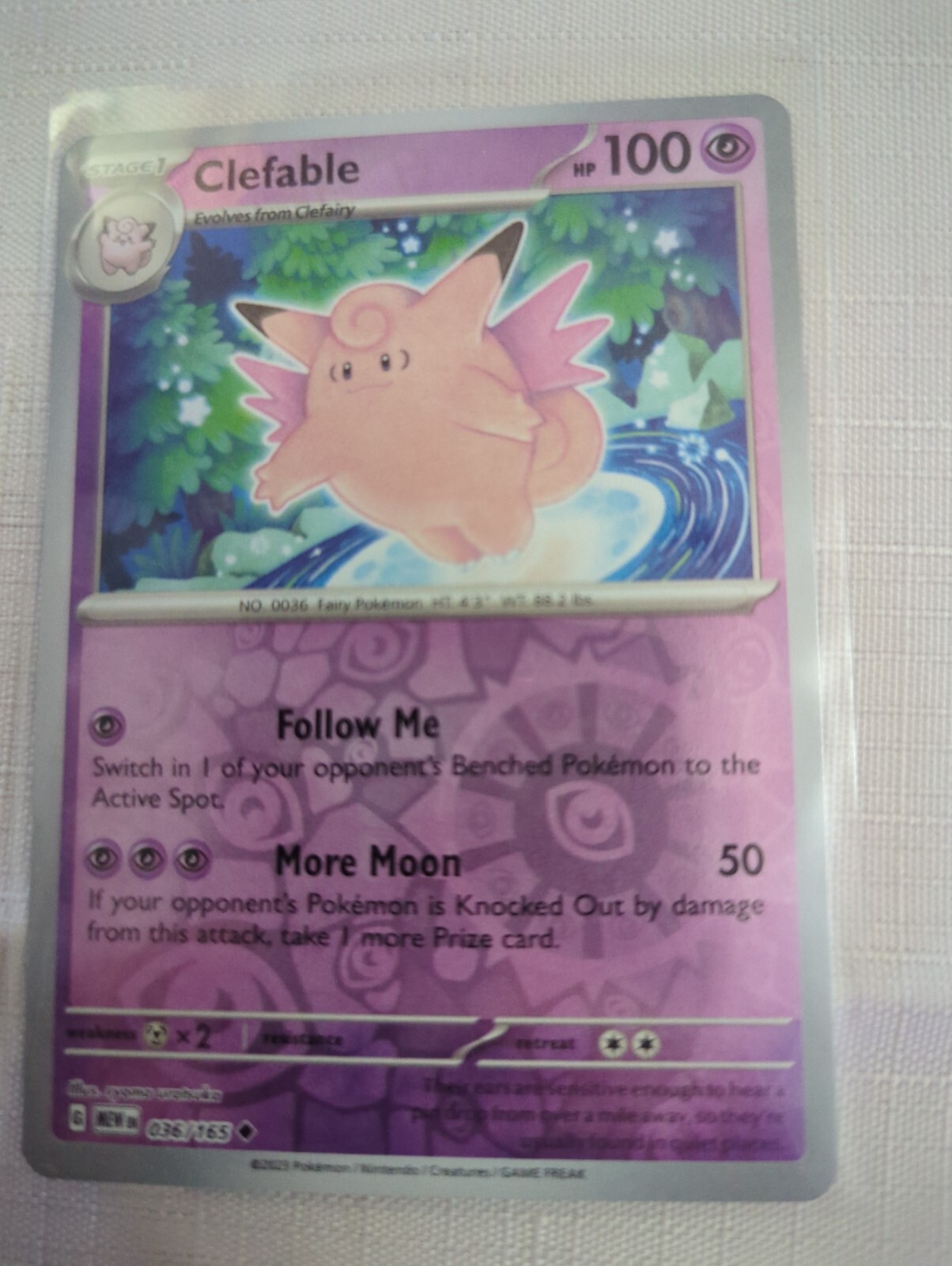 Reverse Holo Clefable 036/165 Uncommon Scarlet and Violet 151 Pokemon TCG | eBay