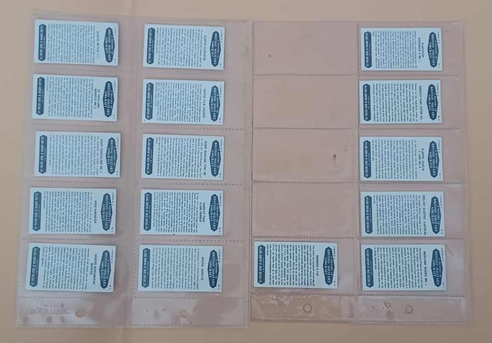 Complete set of 16 Kellogg's British Military Aircraft cards in plastic ...