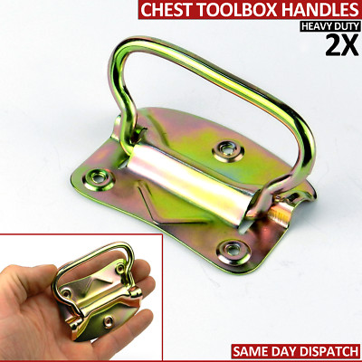 2 Chest Handles 72mm Steel Puller Boxes Toolbox Drawer Military Box ...