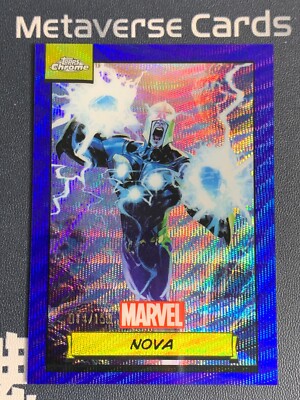 2024 Topps Chrome Marvel Nova Blue Wave Refractor /150 SSP | eBay