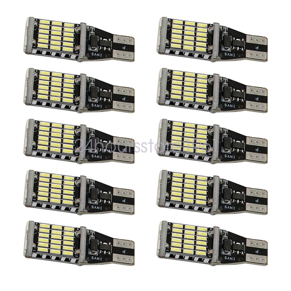 10X T15 921 912 LED Reverse Backup Light Bulbs W16W 916 White Super ...