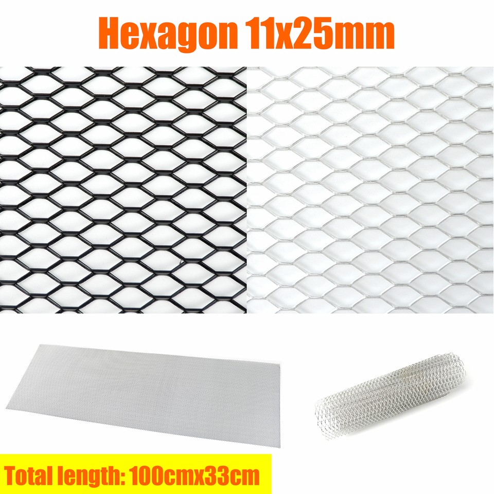 40 x13'' 100x33cm Mesh Grill Cover Car Front Bumper Fender Hood Vent ...