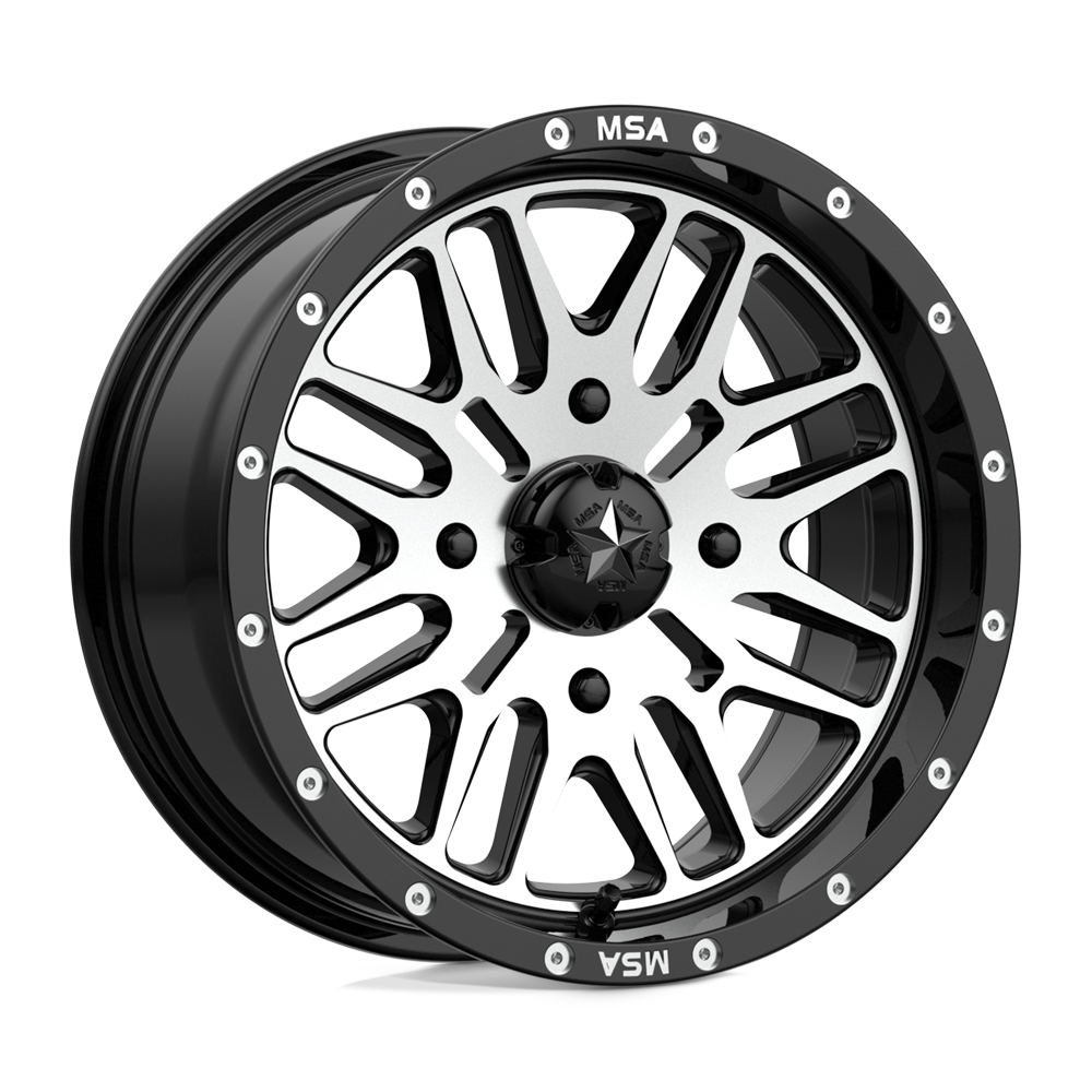 MSA Wheel M38 Brute ATV UTV SXS Wheel Rim 15X7 4X137 +10 Black Machined ...