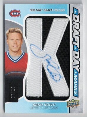 2021-22 SP Game-Used Draft Day Marks Autograph #DDM-SK Saku Koivu 05/10 ...
