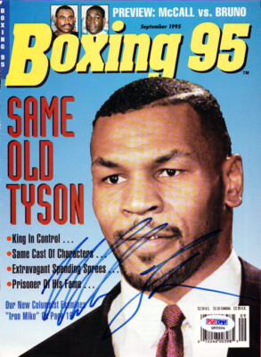 Mike Tyson Autographed Signed Boxing '95 Magazine Cover Vintage PSA/DNA ...