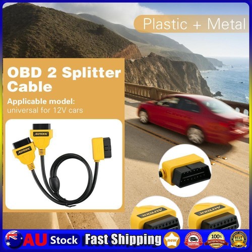 AU AUTOOL OBD2 Splitter Cable OBD II 2 16Pin Male to Female 1 to 2 ...