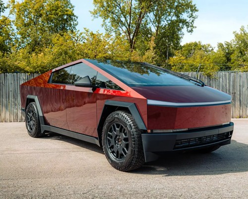 Cybertruck DIY PPF Paint Protection Film Wrap Color Change Gloss Cherry ...