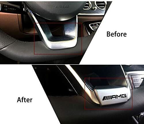 Mercedes AMG Logo Steering Wheel Mark D Shape Interior Badge Emblem New ...