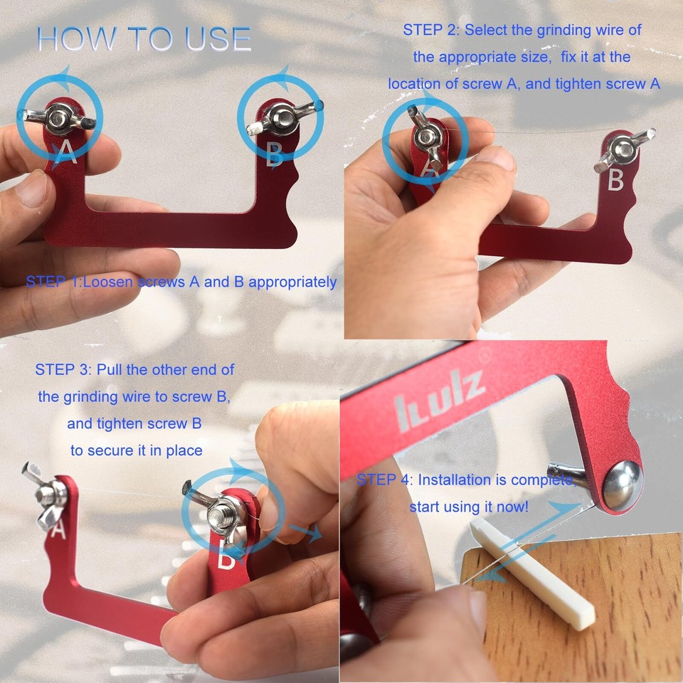 Guitar Nut Slotting File Set - iLuiz Pro-Grade 6pc Electric Diamond ...