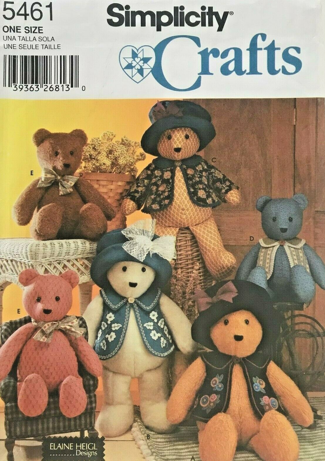 Simplicity Bears with Accessories Pattern 5461 Size 18" UNCUT | eBay UK