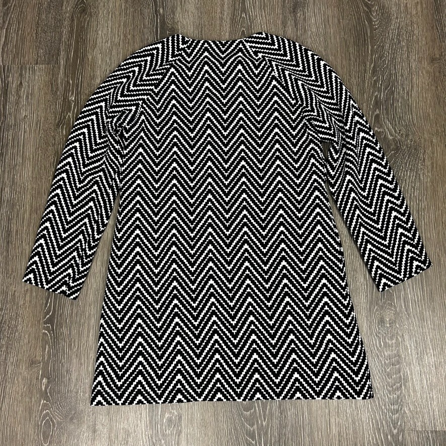 Anthropologie Tulle Black & White Chevron Lightweight Swing Jacket Size ...