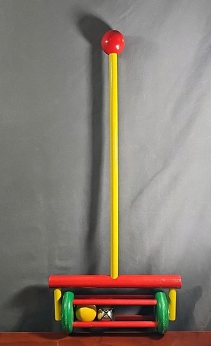 Vintage BRIO Kid's Large Wood Pushing Rattle Toy Noise Maker But Quiet ...