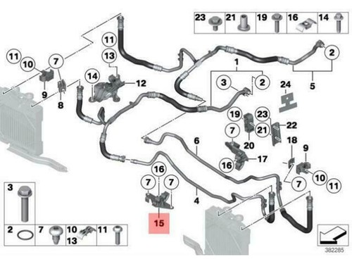 OEM BMW F01 F01N F02 F02N F03 OIL COOLER PIPE BRACKET M 17217594326 NEW ...