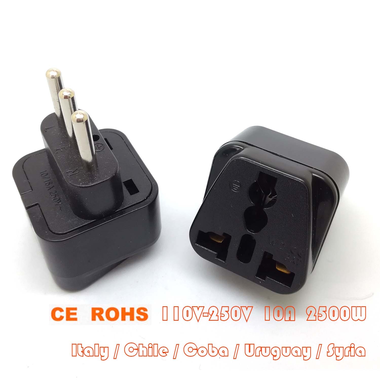 CE ROHS Universal POWER Travel Adapter Plug for ITALY CHILE URUGUAY ...
