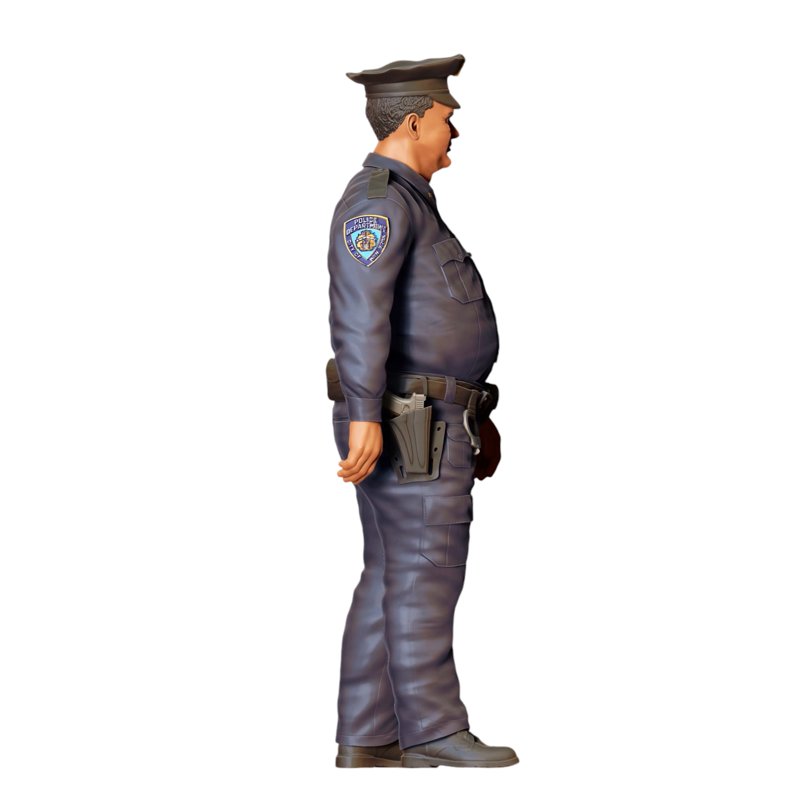 Overweight Police Figure Resin 3d printed, Unpainted, Model RR Diorama ...