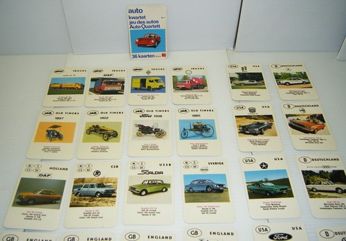 Vintage Rare 1960's Quartet Jeu Des Autos (Car Game) Foreign Car Card ...