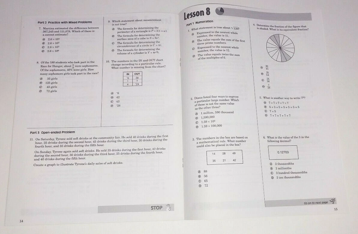 Math Skill Practice Answer