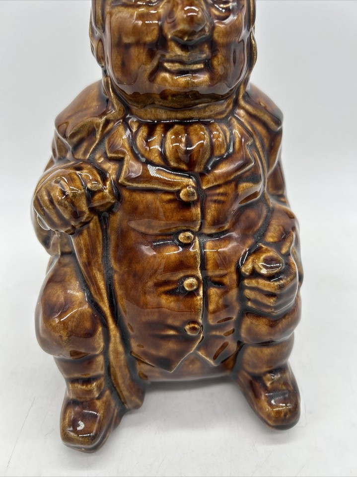 Vintage Rockingham Brown Glazed Pottery Toby Jug Water Pitcher ...