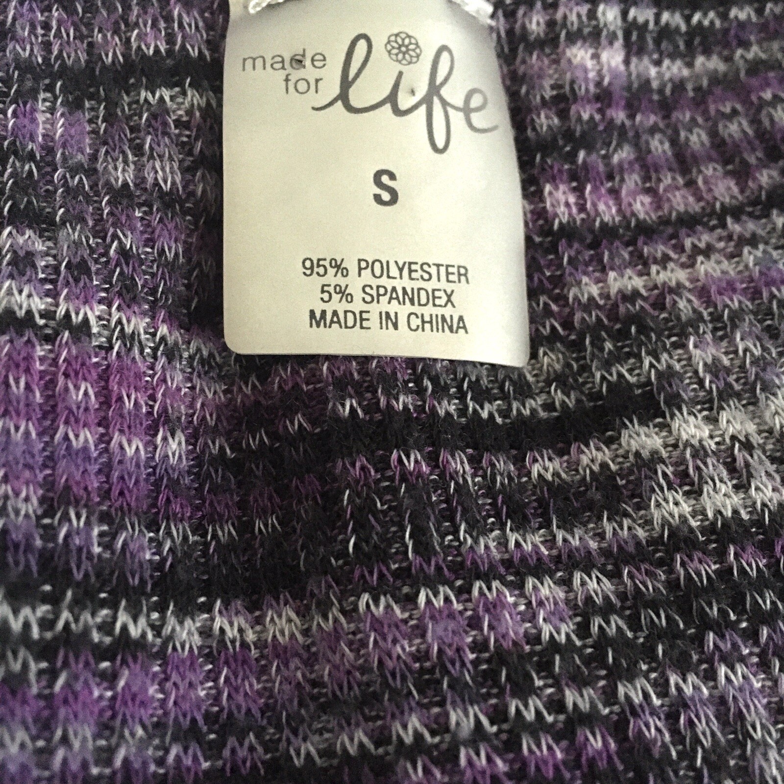 Made For Life Women's Purple Marbled Light Stretchy Jacket Hooded Full ...