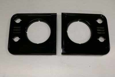 GLOSS BLACK Front Headlamp/headlight bezel trim Surrounds Defender 1998 ...