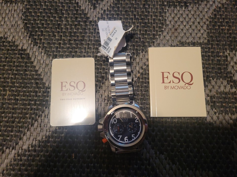 ESQ by Movado Excel Blue Dial Chronograph Tachymeter Watch BRAND NEW ...