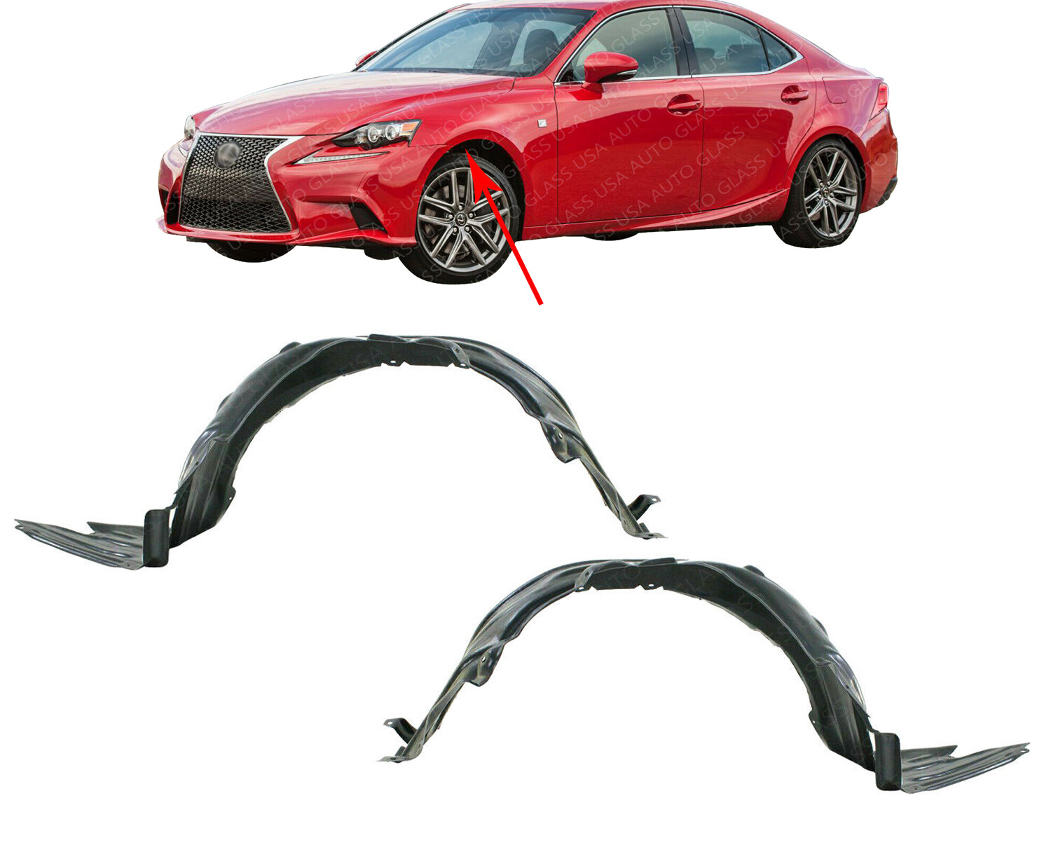 Fender Liners Set Front For 2014-2016 Lexus IS350 IS250 IS200t IS300 | eBay
