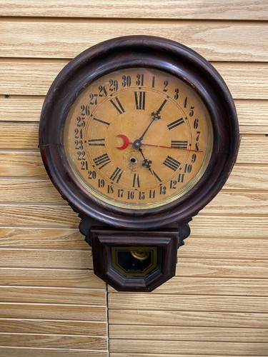 Antique Boyles Calendar Short Drop Regulator Clock Only Time Works Well ...