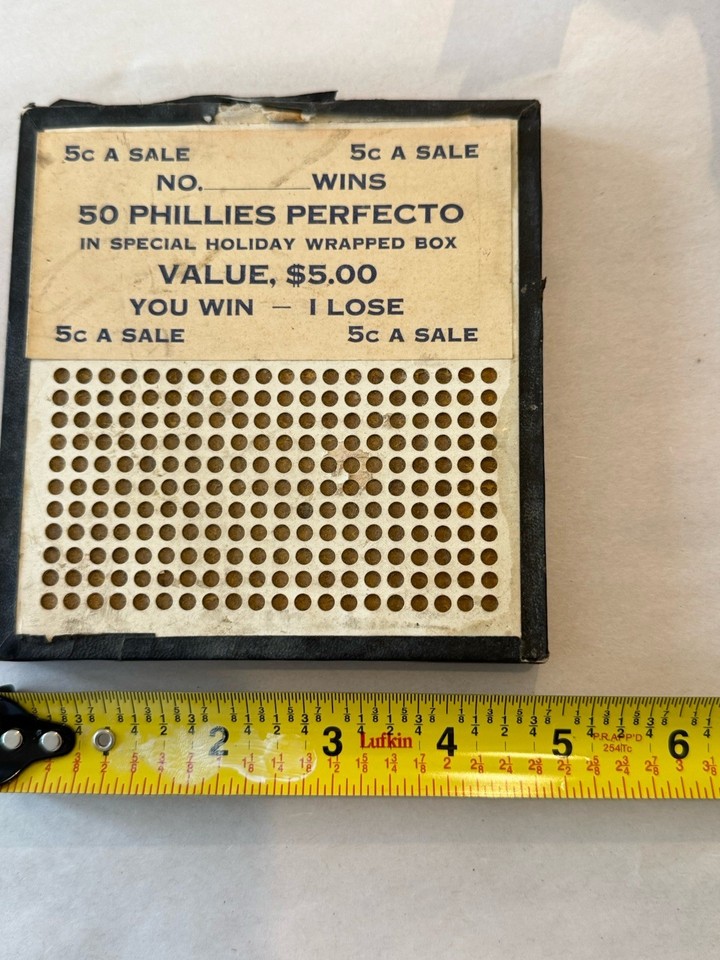 Vintage Phillies Perfecto Cigar Punch Board Game Brewer Chicago c.1918 ...