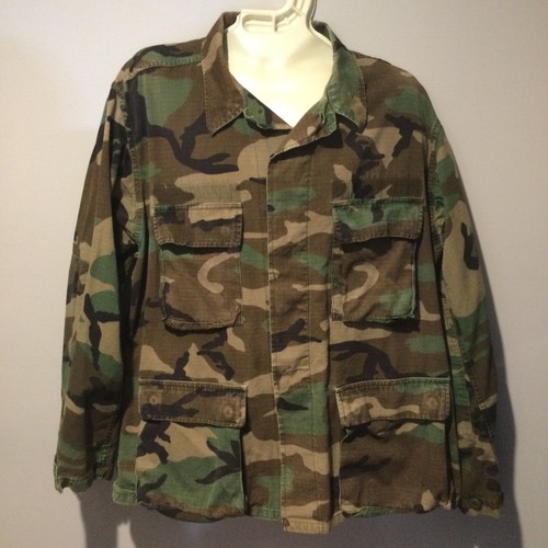 USGI ARMY MILITARY RIPSTOP WOODLAND CAMO BDU SHIRT MEDIUM REGULAR | eBay
