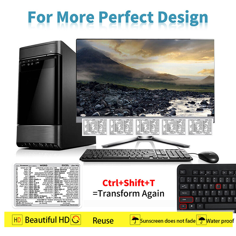 30Pcs Windows Adobe Photoshop Quick Reference Keyboard Guide Shortcut ...