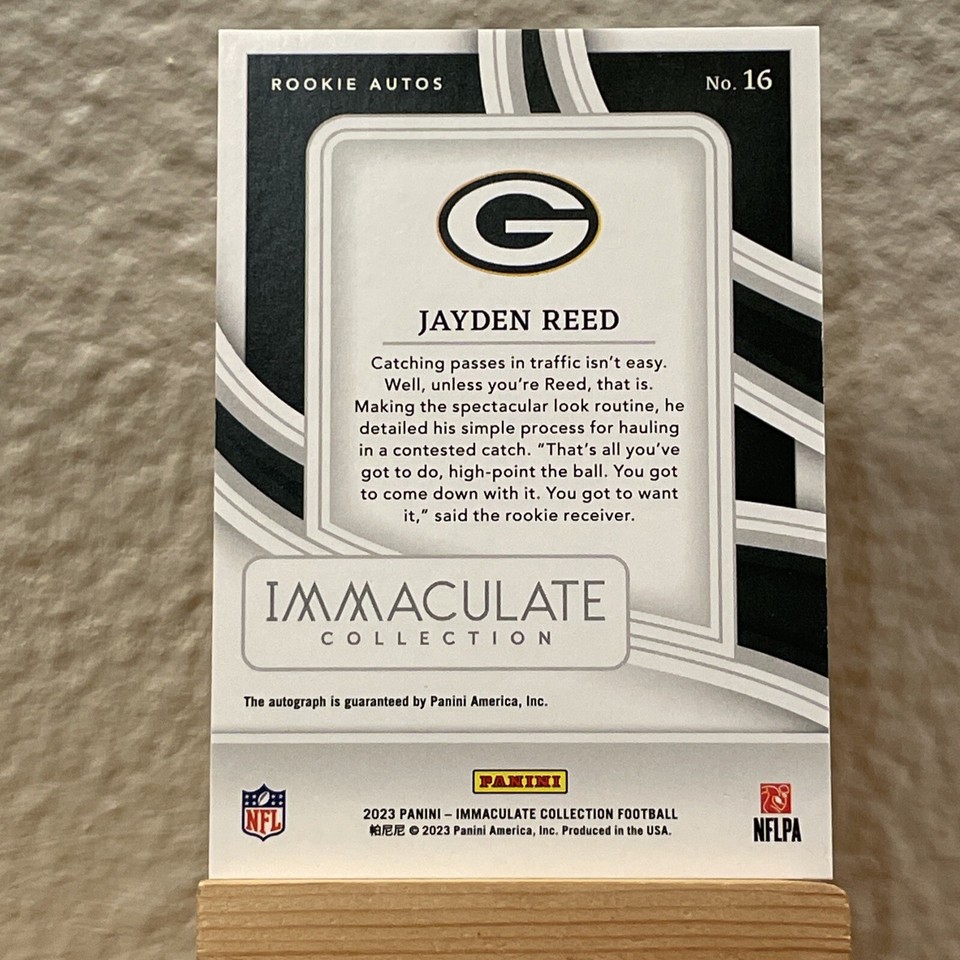 2023 Panini Immaculate Jayden Reed Rookie Auto /99 #16 Packers SP | eBay
