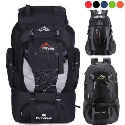 40L 60L 80L Men Hiking Camping Backpack Waterproof Trekking Travel ...