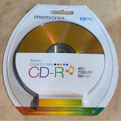 NWT Memorex Music Cool Colors CD-R 10PK | eBay