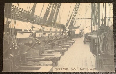 U.S.F. CONSTITUTION SPAR DECK WITH CANNONS BLACK&WHITE POSTCARD NEW ...