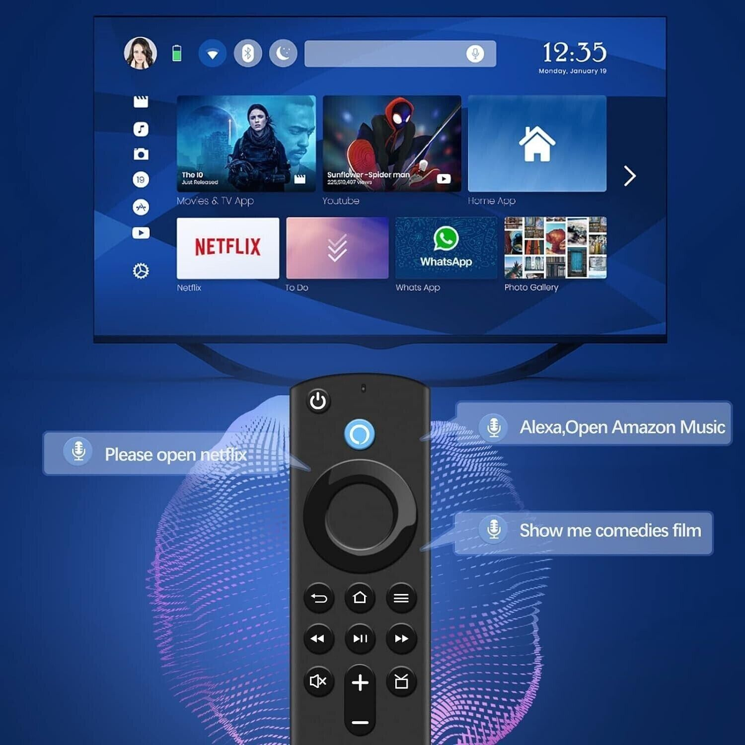 Fire Stick Remote Control Replacement with Voice for Amazon FireStick ...