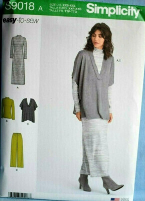 SIMPLICITY PATTERN 9018 TOP DRESS MISS SIZE XXS XSM SM MED LRG XLG XXL ...