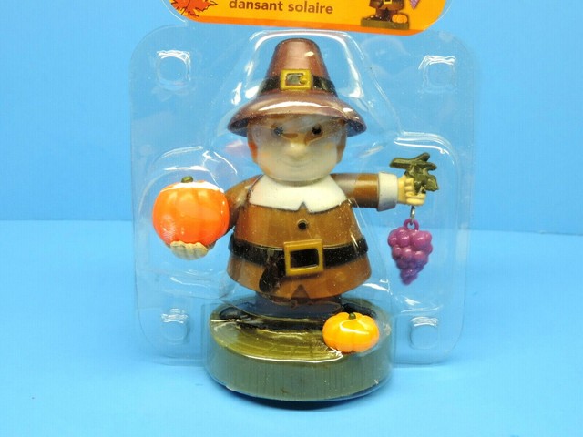 Solar Powered Dancing 3 Pcs Set Pilgrim Boy Girl & Turkey Thanksgiving ...